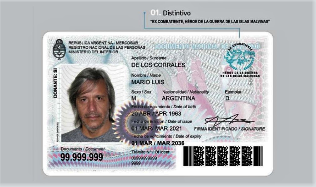 El Ministerio del Interior presentó el nuevo DNI para excombatientes de ...